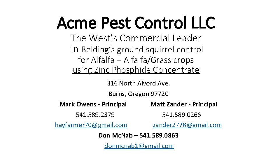 Acme Pest Control LLC The Wests Commercial Leader