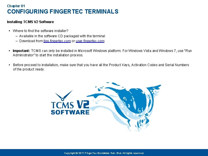 Training Presentation Chapter 01 CONFIGURING FINGERTEC TERMINALS Chapter