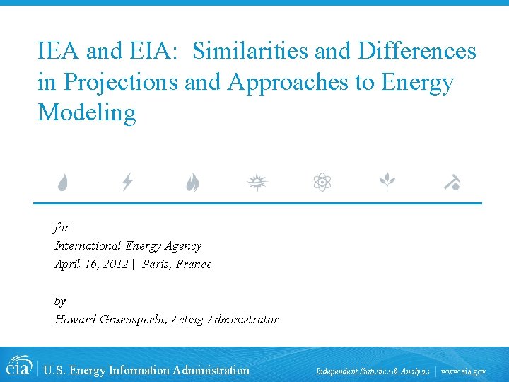 IEA and EIA Similarities and Differences in Projections