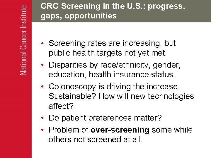 Colorectal Cancer CRC Surveillance Introduction and Overview Carrie