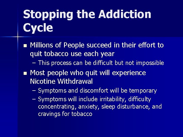 Lesson 2 Choosing to Live Tobacco Free Reduced