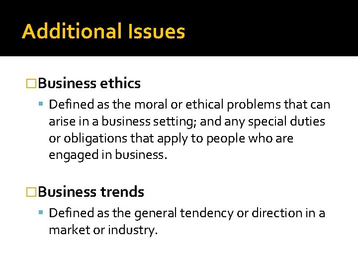 Objective 5 03 The Business Environment Factors that