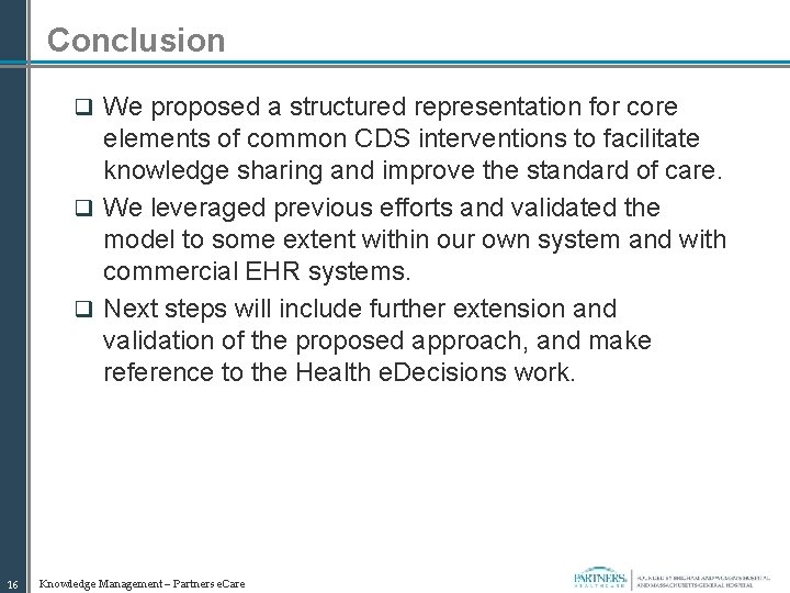 Structured Representation for Core Elements of Common CDS