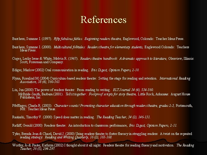 Origin History Readers Theatre can be traced back