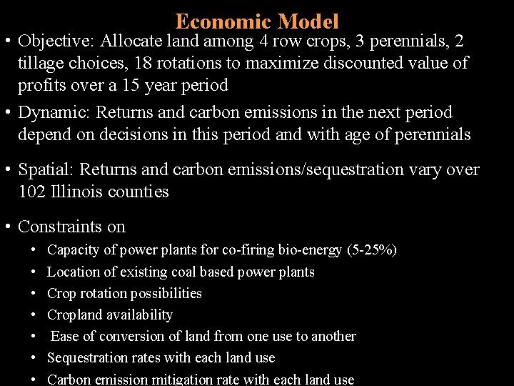 Economics of a New Generation of Bioenergy Crops