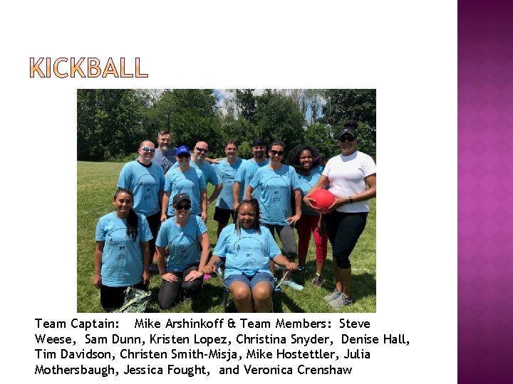 Team Captain Mike Arshinkoff Team Members Steve Weese