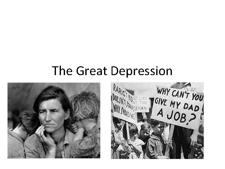 The Great Depression Unit Objectives Understand the causes