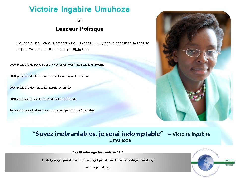 Victoire Ingabire Umuhoza est Une femme Une pouse