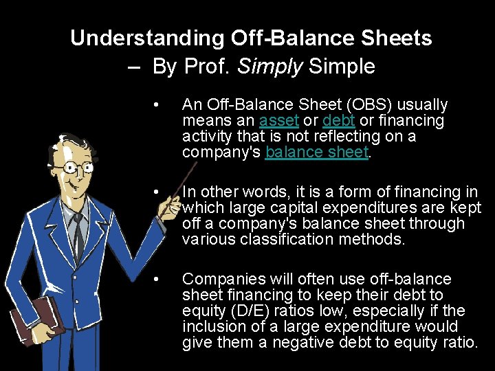 Understanding OffBalance Sheets By Prof Simply Simple An