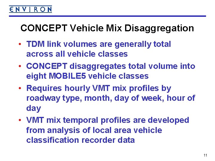 Estimating OnRoad Vehicle Emissions Using CONCEPT Alison K