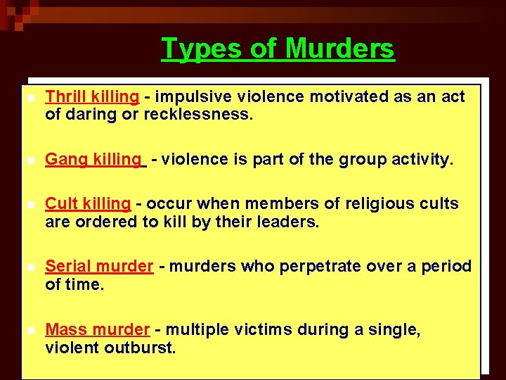 Chapter Ten Violent Crimes Criminology 10 th edition