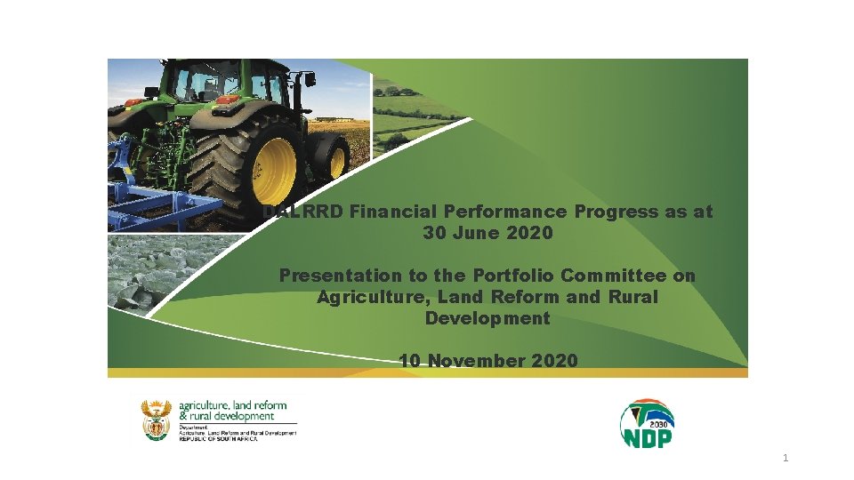 DALRRD Financial Performance Progress as at 30 June