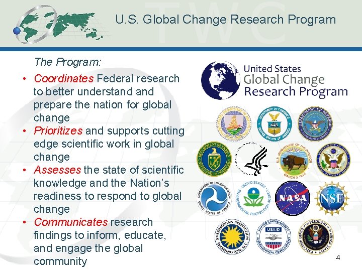 Worked examples Global Change Information System and Quality