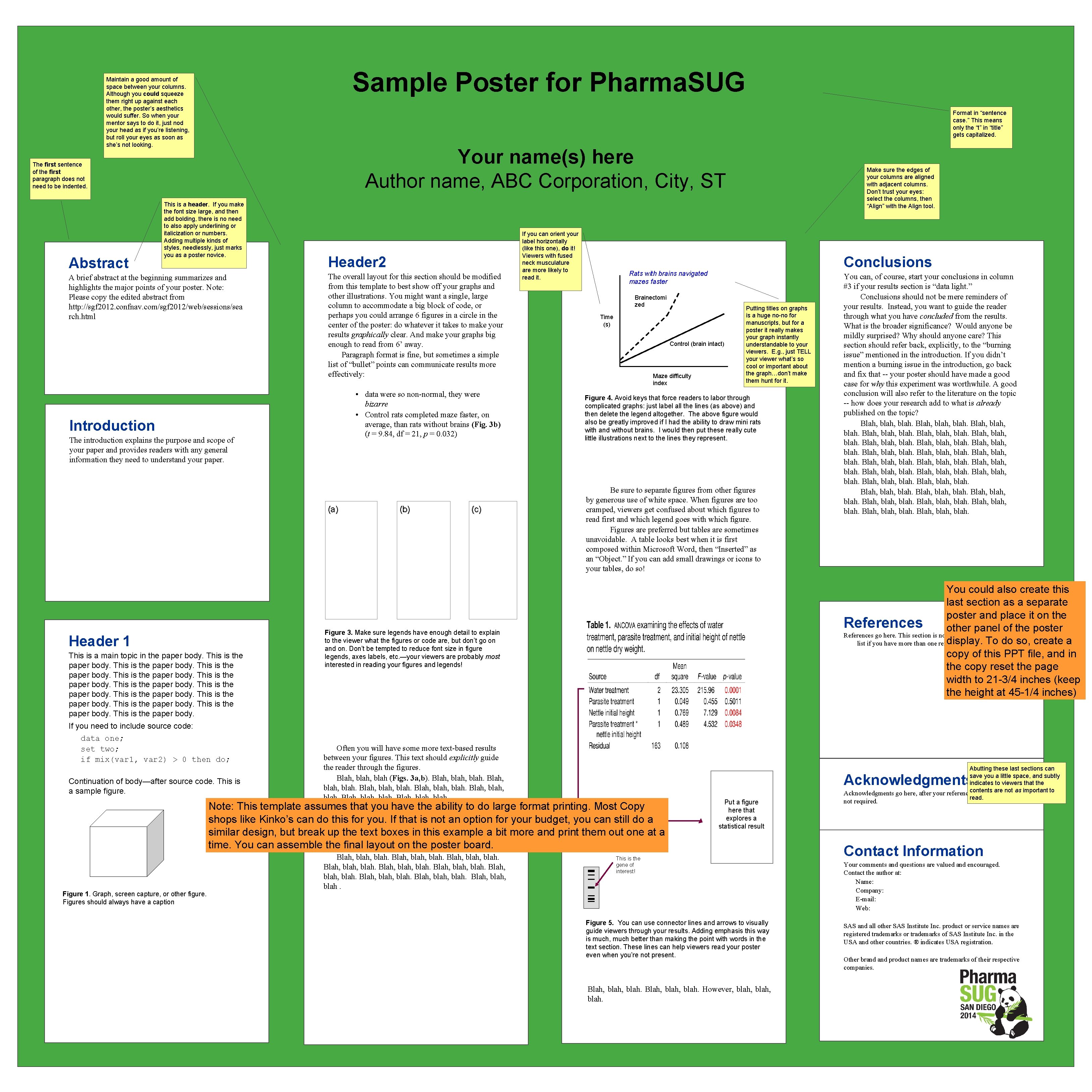 Sample Poster for Pharma SUG Maintain a good