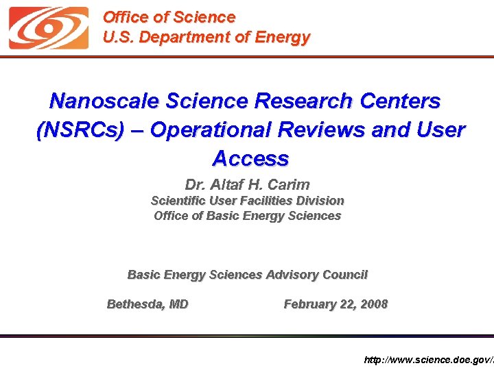 Office of Science U S Department of Energy