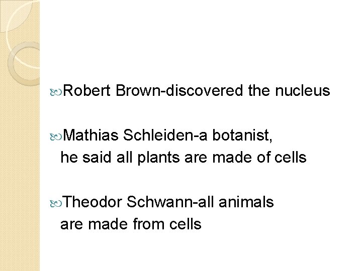 Cell Structure and Function The discovery of cells