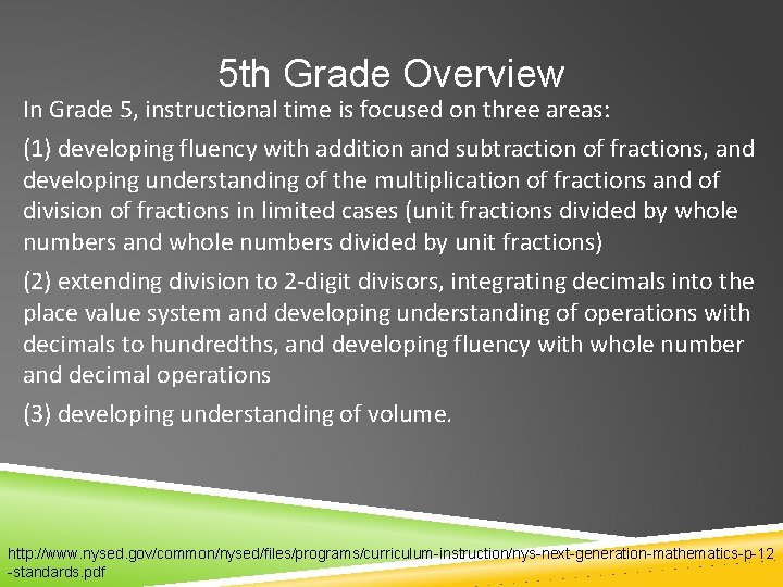 MATH STANDARD SHIFTS FROM GRADES 4 5 Presenters