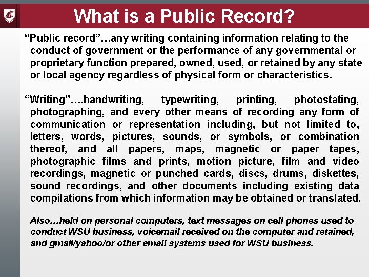 Public Records Office Finance Administration October 2019 Overview
