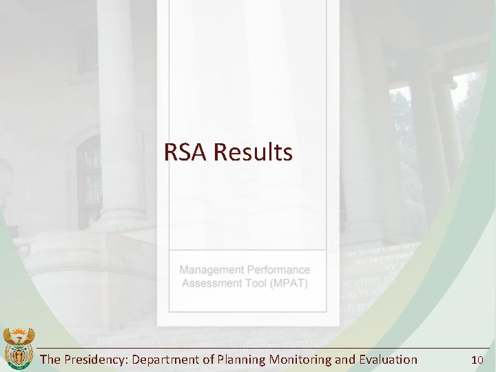 The Presidency Department of Planning Monitoring and Evaluation