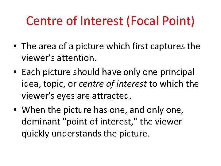 Principles of Composition Helping to create successful photographs