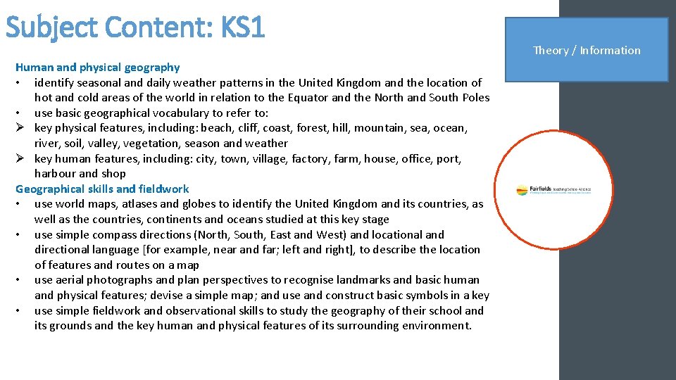 Primary Geography Subject knowledge Development 2019 20 Geography