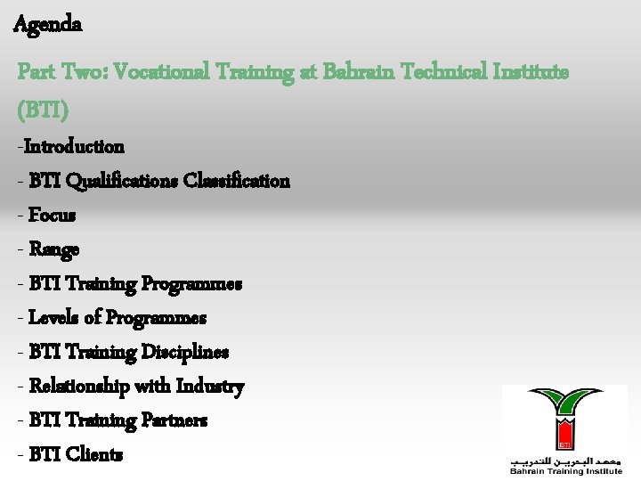 Kingdom of Bahrain Ministry of Education Structure of