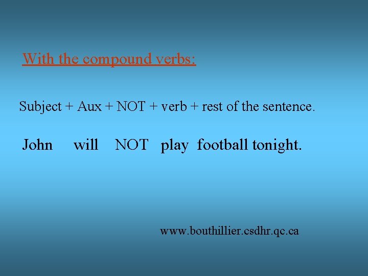 Used with the verb TO BE the Simple