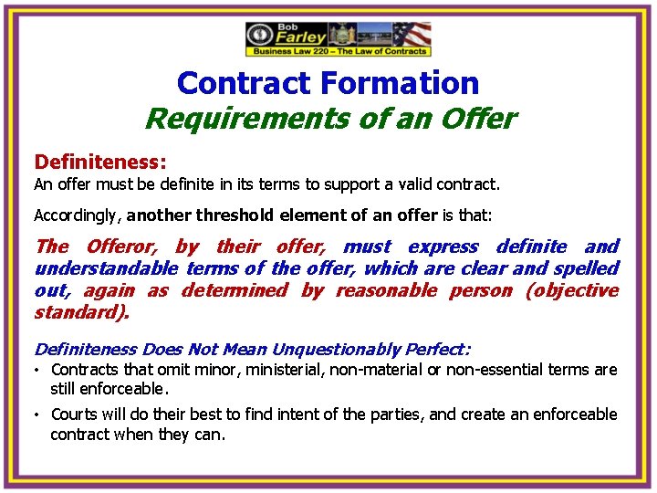 Slide Set Four B Contract Formation Offers Last