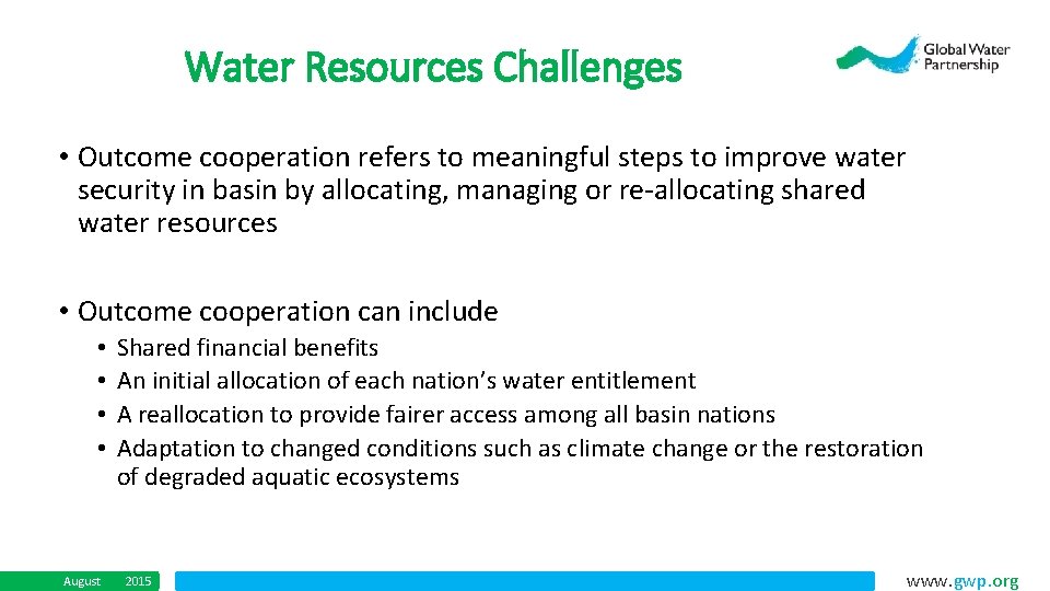 Promoting Effective Transbasin Water Use and Management Cooperation