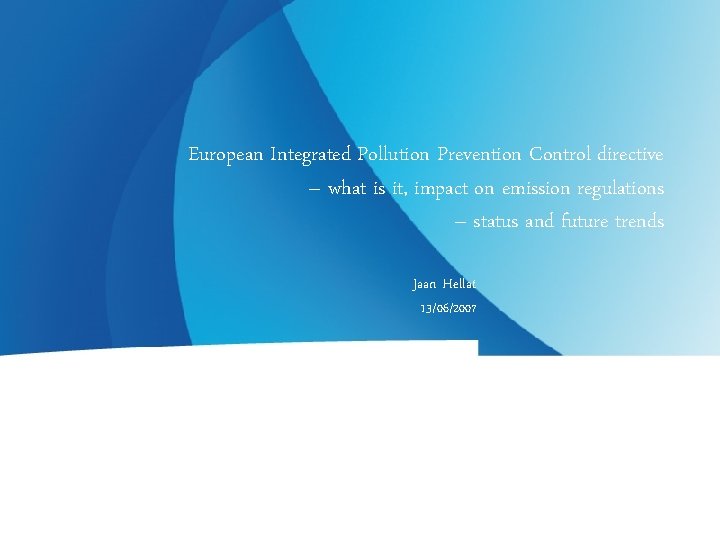 European Integrated Pollution Prevention Control directive what is