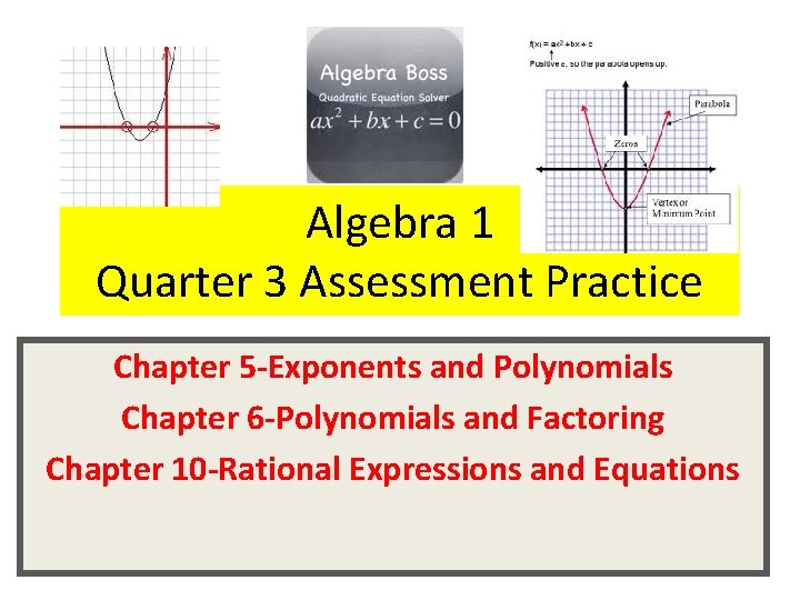 Algebra 1 Quarter 3 Assessment Practice Chapter 5