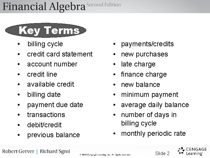 3 6 CREDIT CARD STATEMENT OBJECTIVES To identify