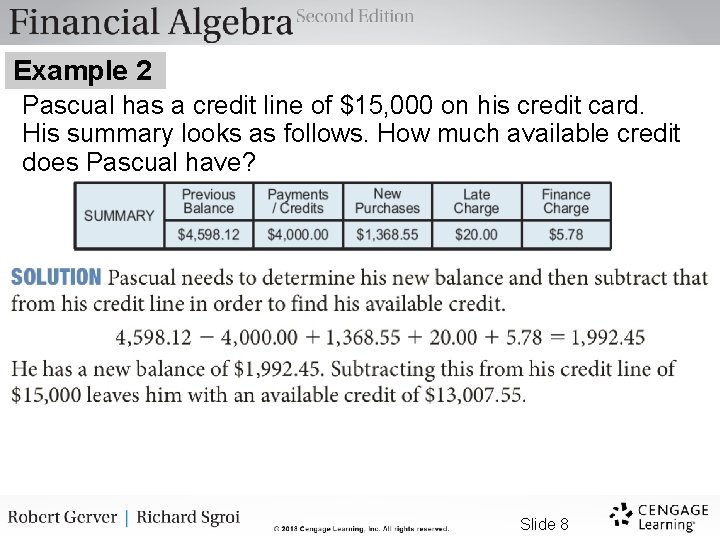 3 6 CREDIT CARD STATEMENT OBJECTIVES To identify