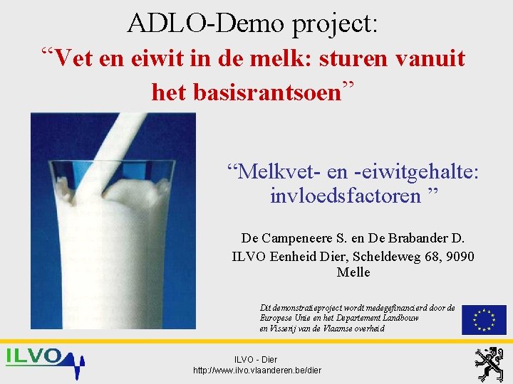 ADLODemo project Vet en eiwit in de melk