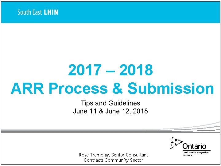 2017 2018 ARR Process Submission Tips and Guidelines