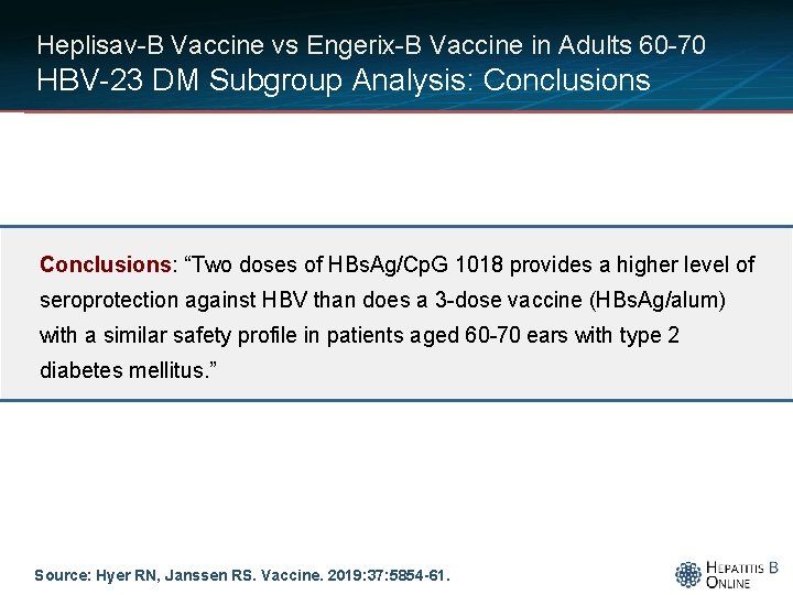 HeplisavB vs EngerixB Age 60 70 Years HBV23
