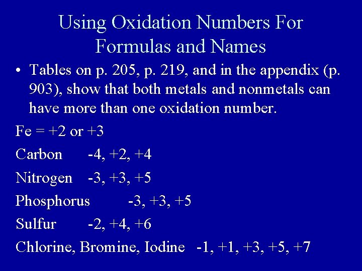 Section 7 2 Oxidation Numbers aka Oxidation States