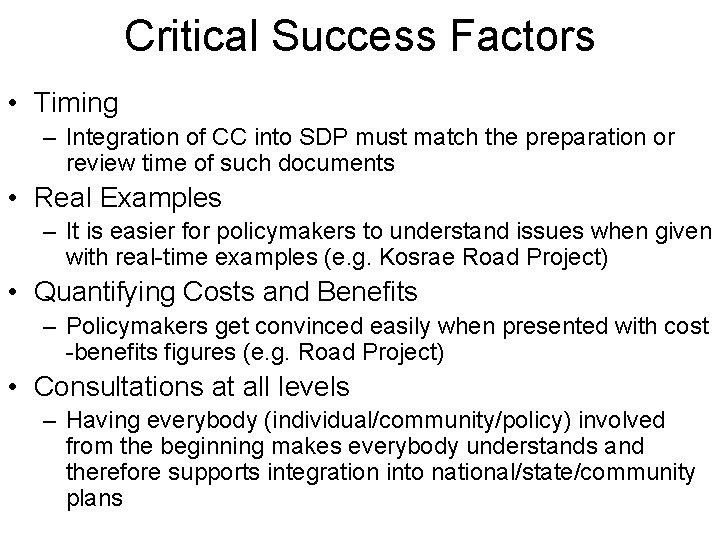 Integrating Nat ComCC into FSM Strategic Development Plan