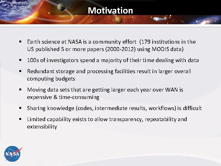 NASA Earth Exchange NEX A collaborative supercomputing environment