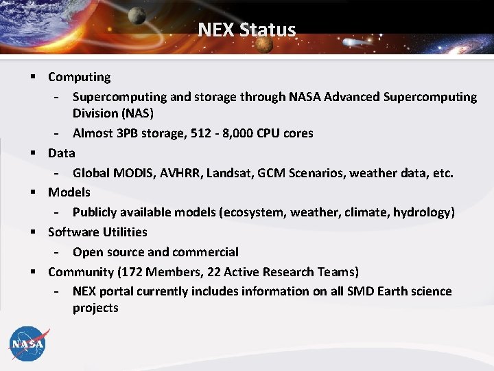 NASA Earth Exchange NEX A collaborative supercomputing environment