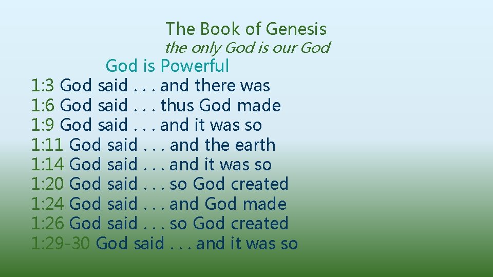 The Outline of Genesis 1 1 2 3