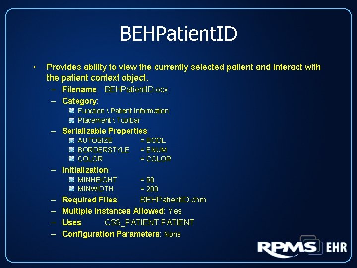 RPMS EHR v 1 1 Techie Class Really