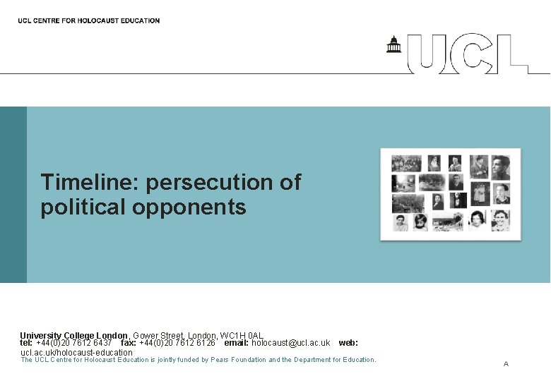 Timeline persecution of political opponents A Teachers notes