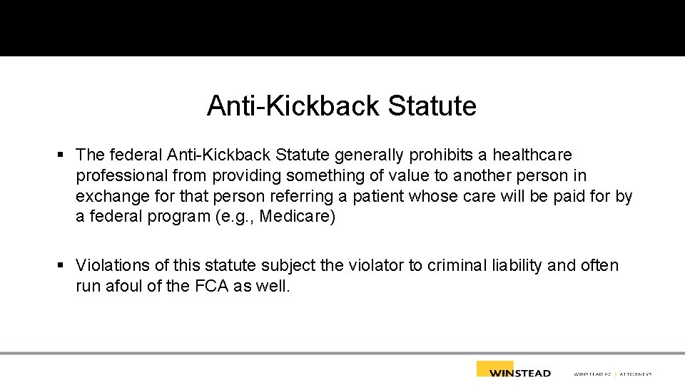 The Basics of the False Claims Act STARK