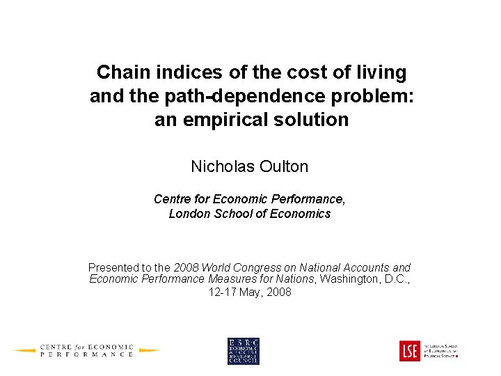 Chain indices of the cost of living and