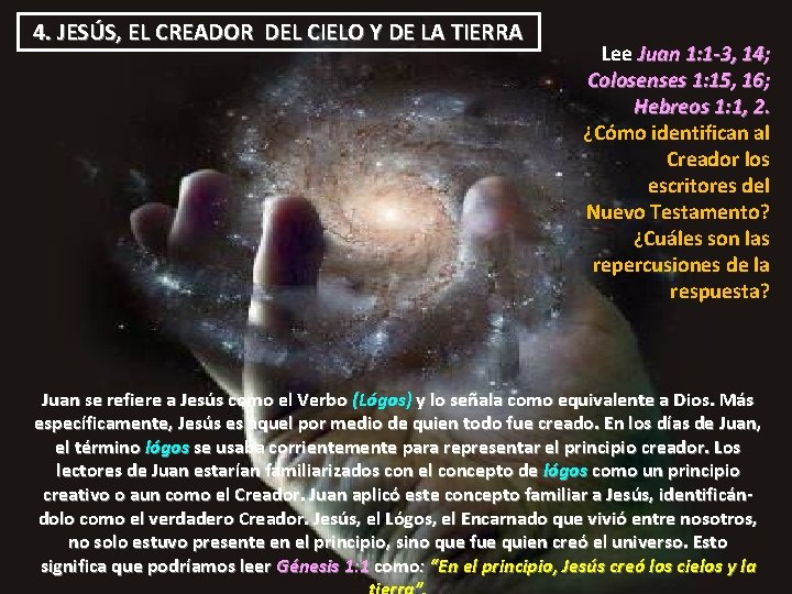 Leccin 1 JESS EL CREADOR DEL CIELO Y