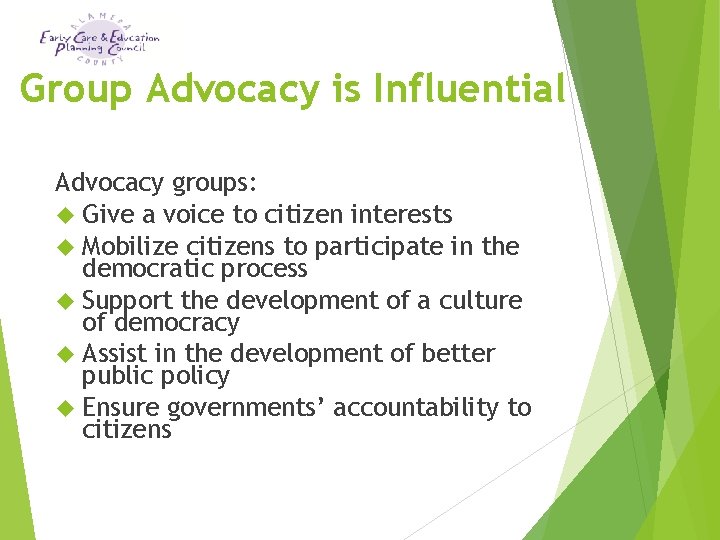 What Is Our Advocacy Role Presented by the