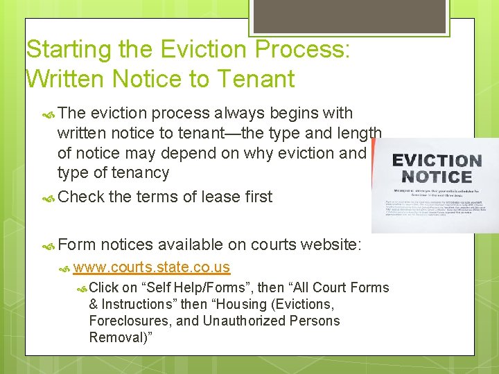 Understanding the Eviction Process Presented by the 12