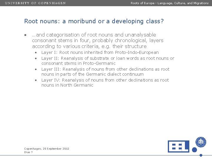 Roots of Europe Language Culture and Migrations Layers