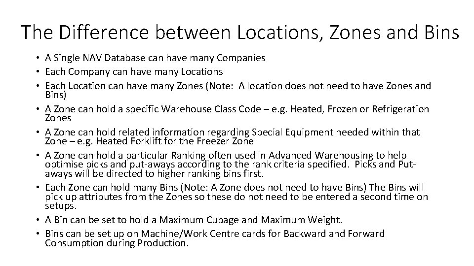 The Difference between Locations Zones and Bins A
